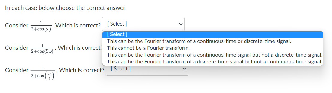 Solved I have confirmed that they can all be a Fourier | Chegg.com