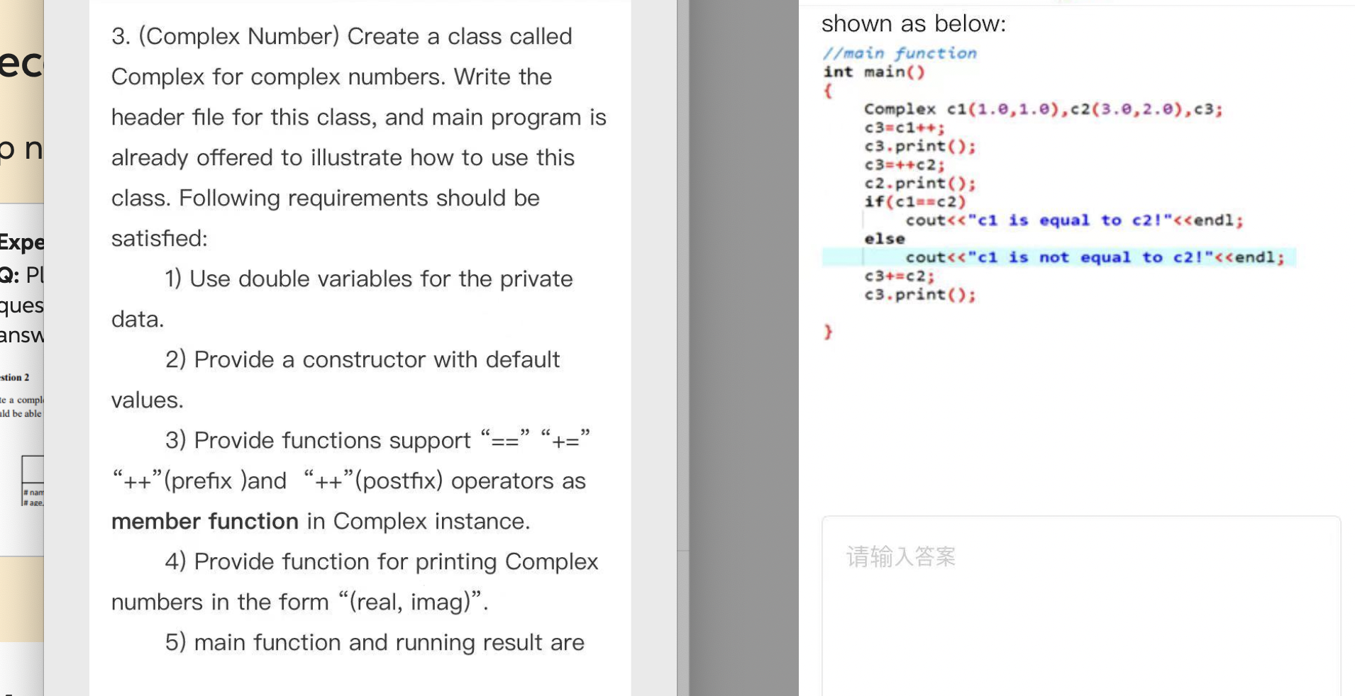 Solved ec on 3. (Complex Number) Create a class called | Chegg.com