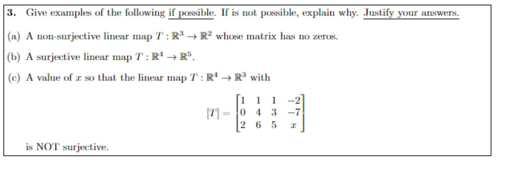 Solved 3. Give examples of the following if possible. If is | Chegg.com