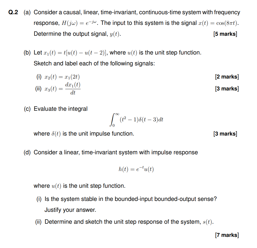 Solved (a) Consider a causal, linear, time-invariant, | Chegg.com Solved (a) Consider a causal, linear, time-invariant, | Chegg.com