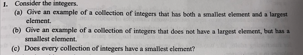 Solved 1. Consider the integers. (a) Give an example of a | Chegg.com