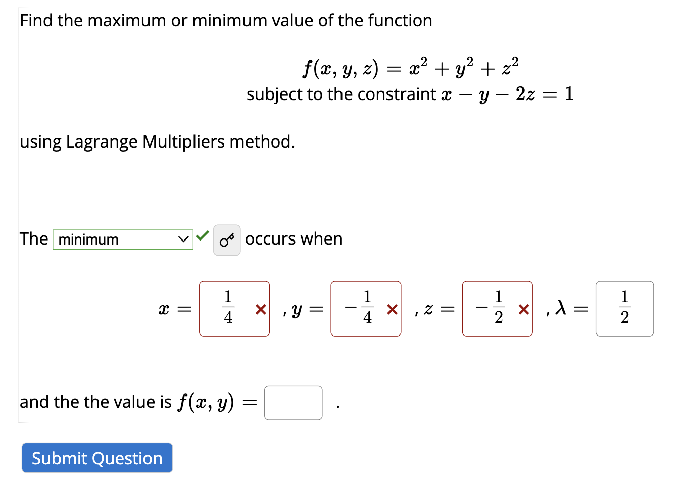 Solved Find the maximum or minimum value of the function | Chegg.com