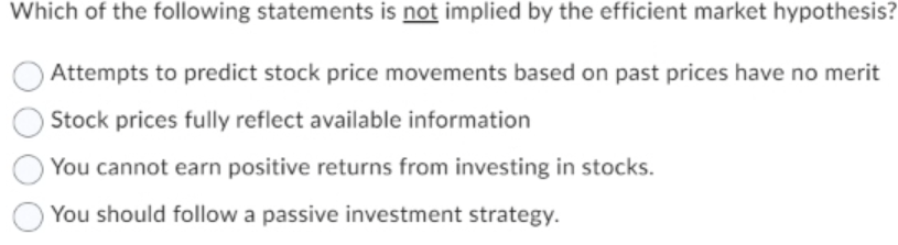 Solved Which of the following statements is not implied by | Chegg.com