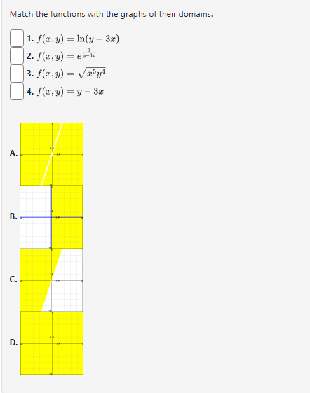Solved Match the functions with the graphs of their domains. | Chegg.com