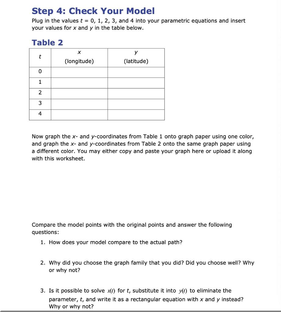 PRECALCULUS: PARAMETRIC FUNCTIONS Directions: | Chegg.com