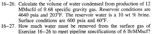 Solved 16-26. Calculate the volume of water condensed from | Chegg.com