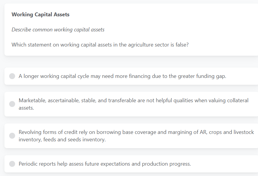 Solved Working Capital AssetsDescribe common working capital | Chegg.com