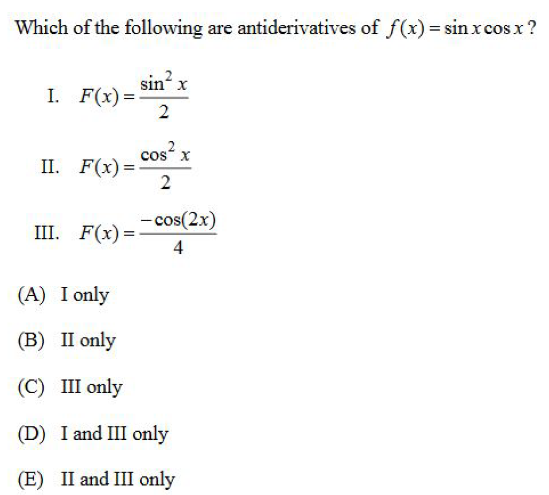 Solved Which of the following are antiderivatives of | Chegg.com
