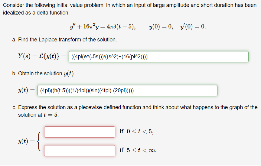 Solved Consider the following initial value problem, in | Chegg.com