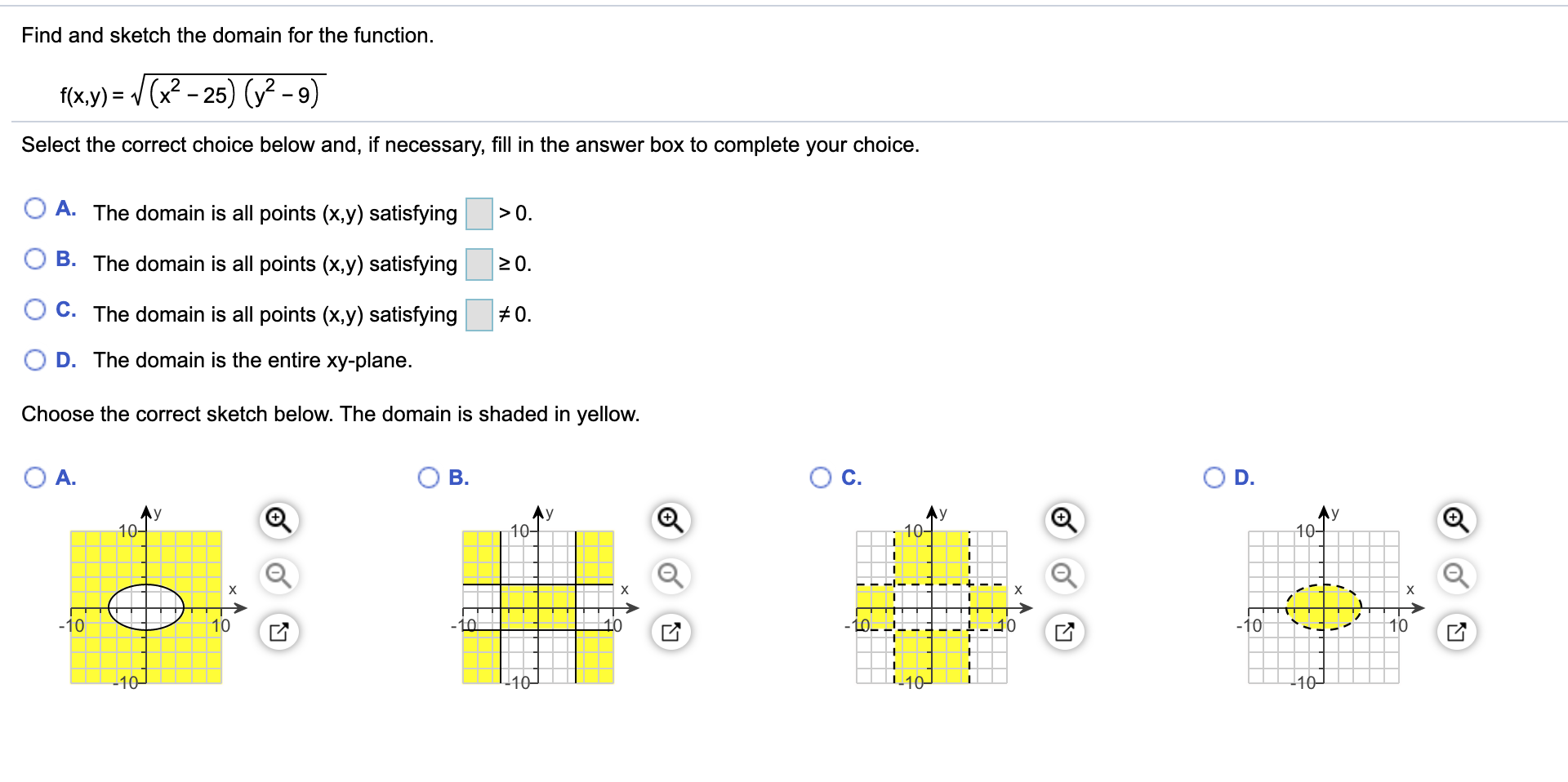 Solved Find and sketch the domain for the function. f(x,y)= | Chegg.com