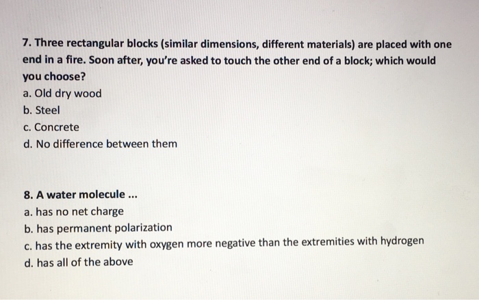 Solved 7. Three rectangular blocks (similar dimensions, | Chegg.com