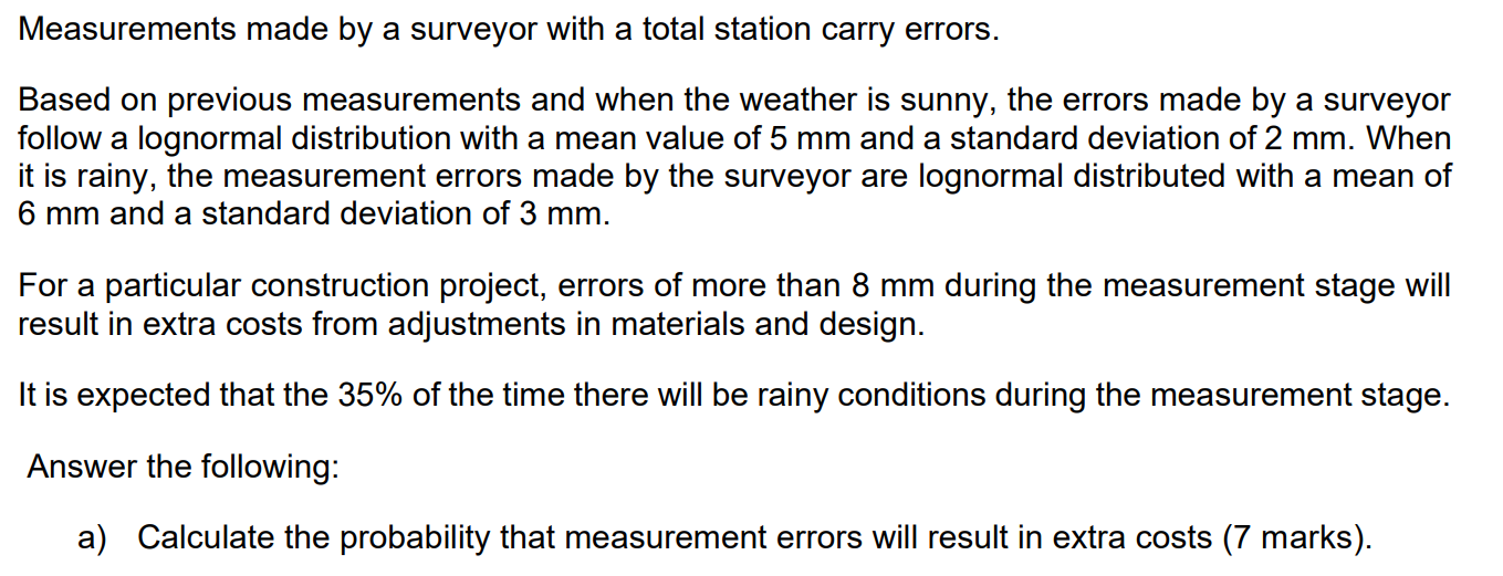 Solved Measurements made by a surveyor with a total station | Chegg.com