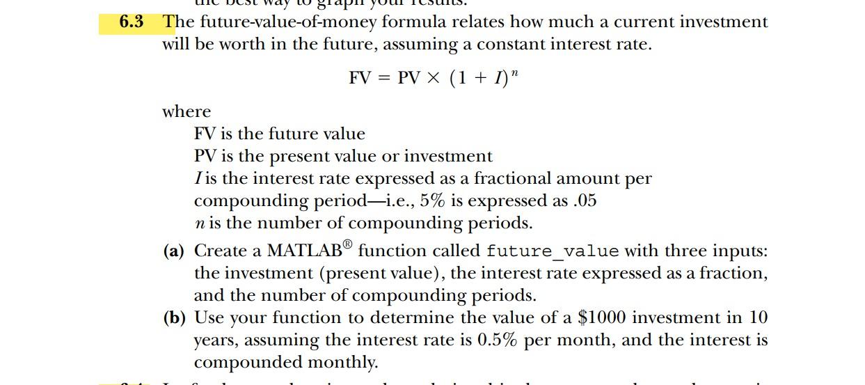 6.3 The future-value-of-money formula relates how | Chegg.com