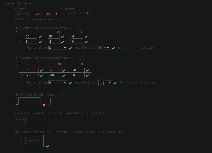 Solved Consider the following. (a) Verify the giver factors | Chegg.com