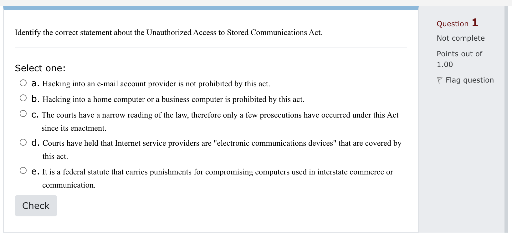 Solved Question 1 Identify the correct statement about the | Chegg.com