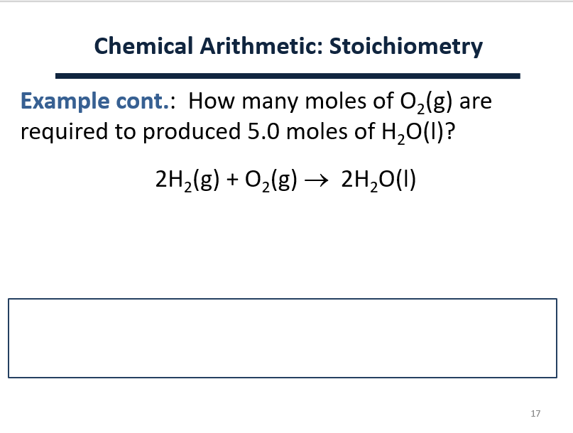 Solved Chemical Arithmetic: Stoichiometry Example cont.: How | Chegg.com