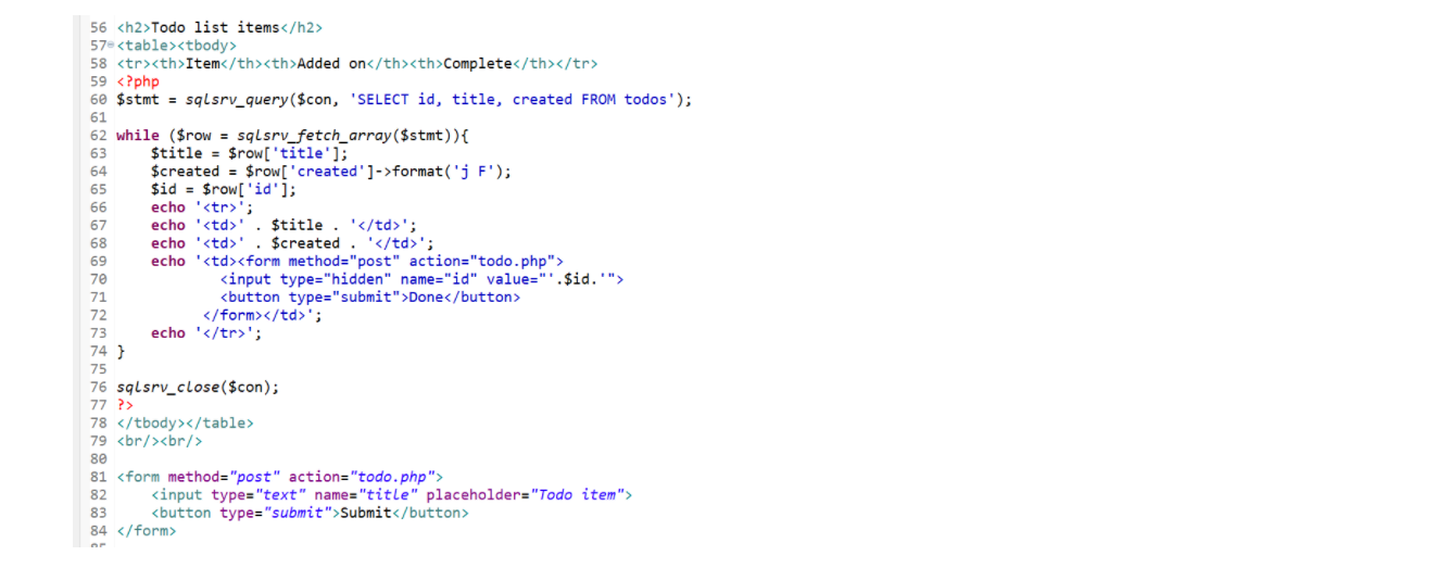 Solved Compulsory Task 1 Alter the todo.php script to keep | Chegg.com