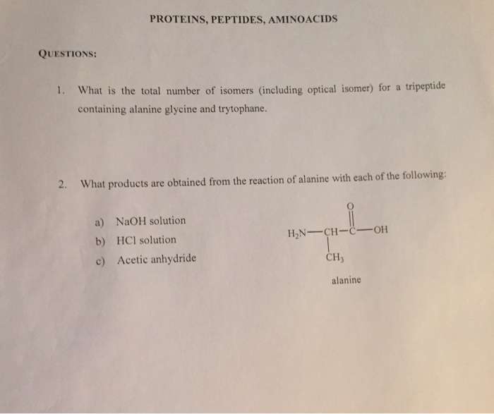 Optical Isomers Alanine