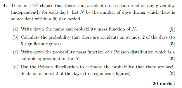 Solved 4. There is a 2% chance that there is an accident on | Chegg.com
