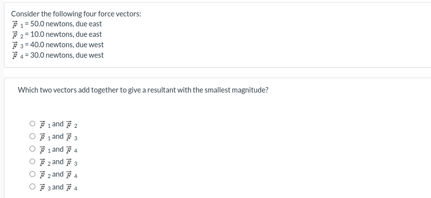 Solved Consider the following four force | Chegg.com