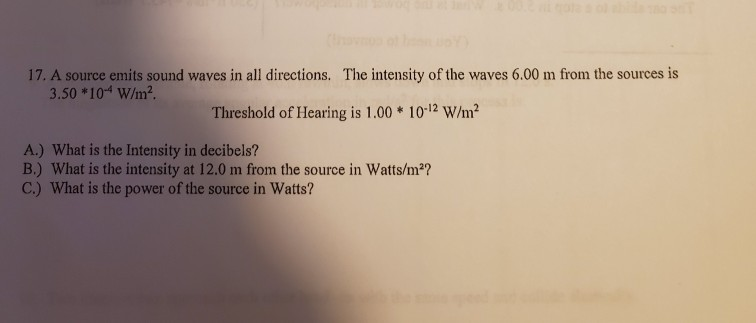 Solved 17. A source emits sound waves in all directions. The | Chegg.com