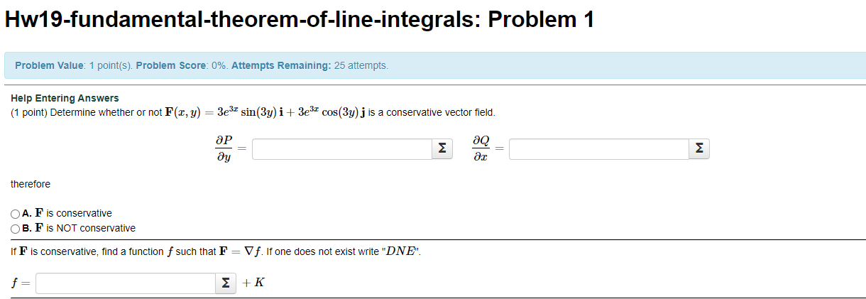 Solved Hw19-fundamental-theorem-of-line-integrals: Problem 1 | Chegg.com