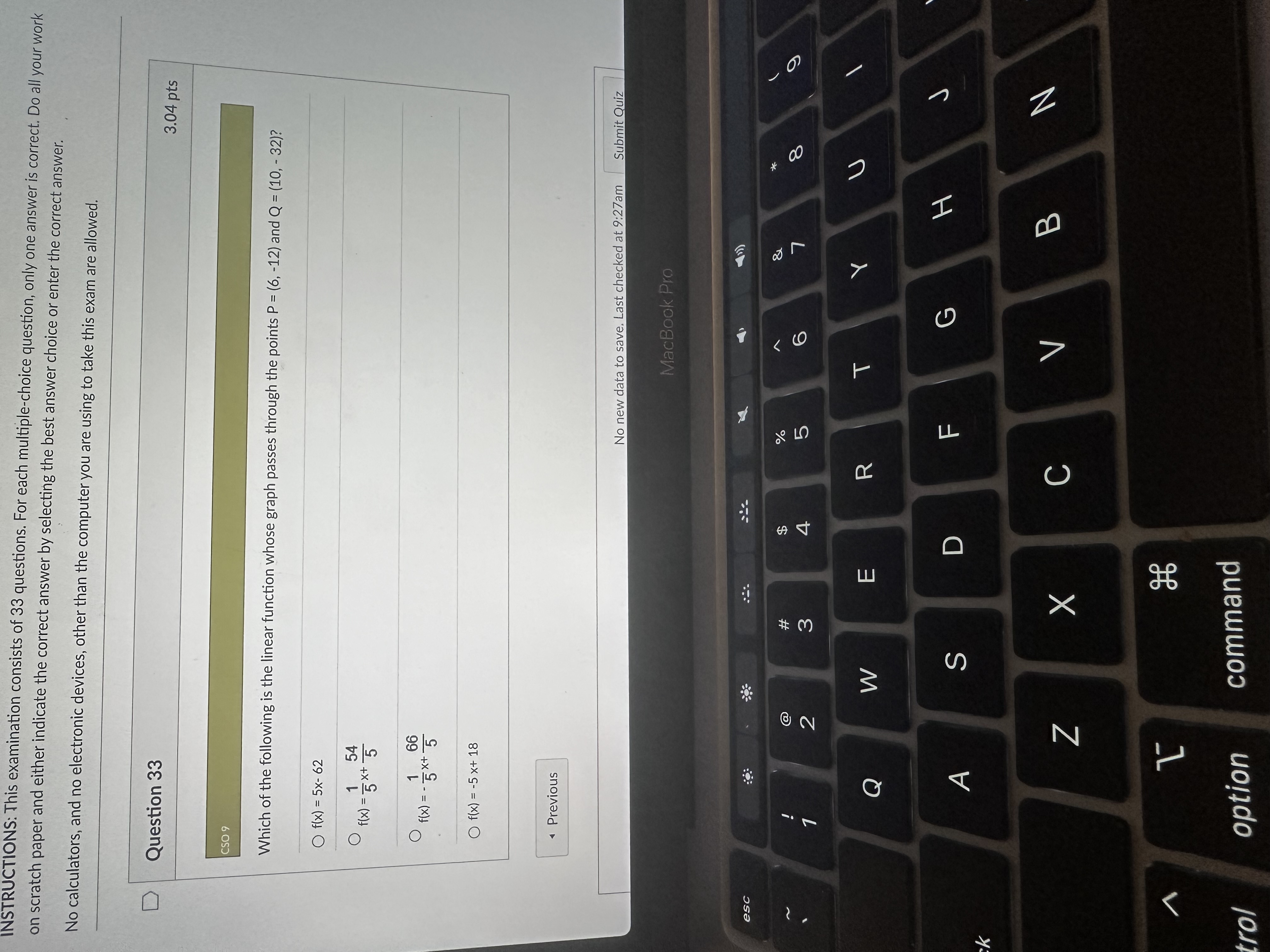 Solved INSTRUCTIONS: This examination consists of 33 | Chegg.com