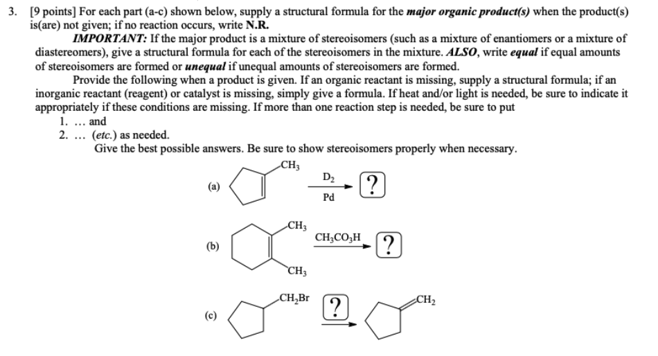 Solved [9 points] For each part (a-c) shown below, supply a | Chegg.com