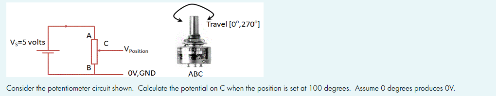 Solved Consider the potentiometer circuit shown. Calculate | Chegg.com