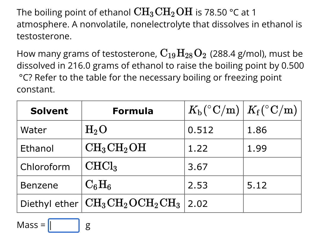 Solved The boiling point of benzene, C6H6, is 80.10∘C at 1 | Chegg.com