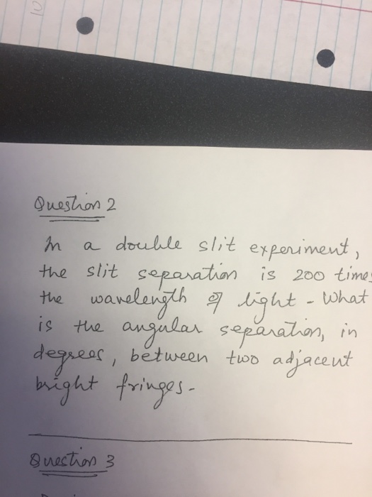 Solved In a double slit experiment, the slit separation is | Chegg.com