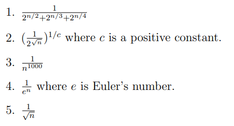 Solved Which of the following are negligible functions in n? | Chegg.com