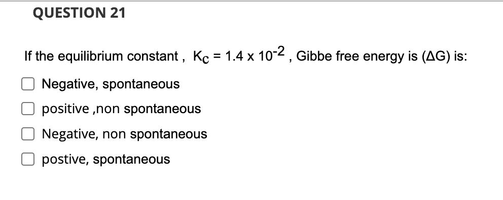 Solved If the equilibrium constant, \\( | Chegg.com