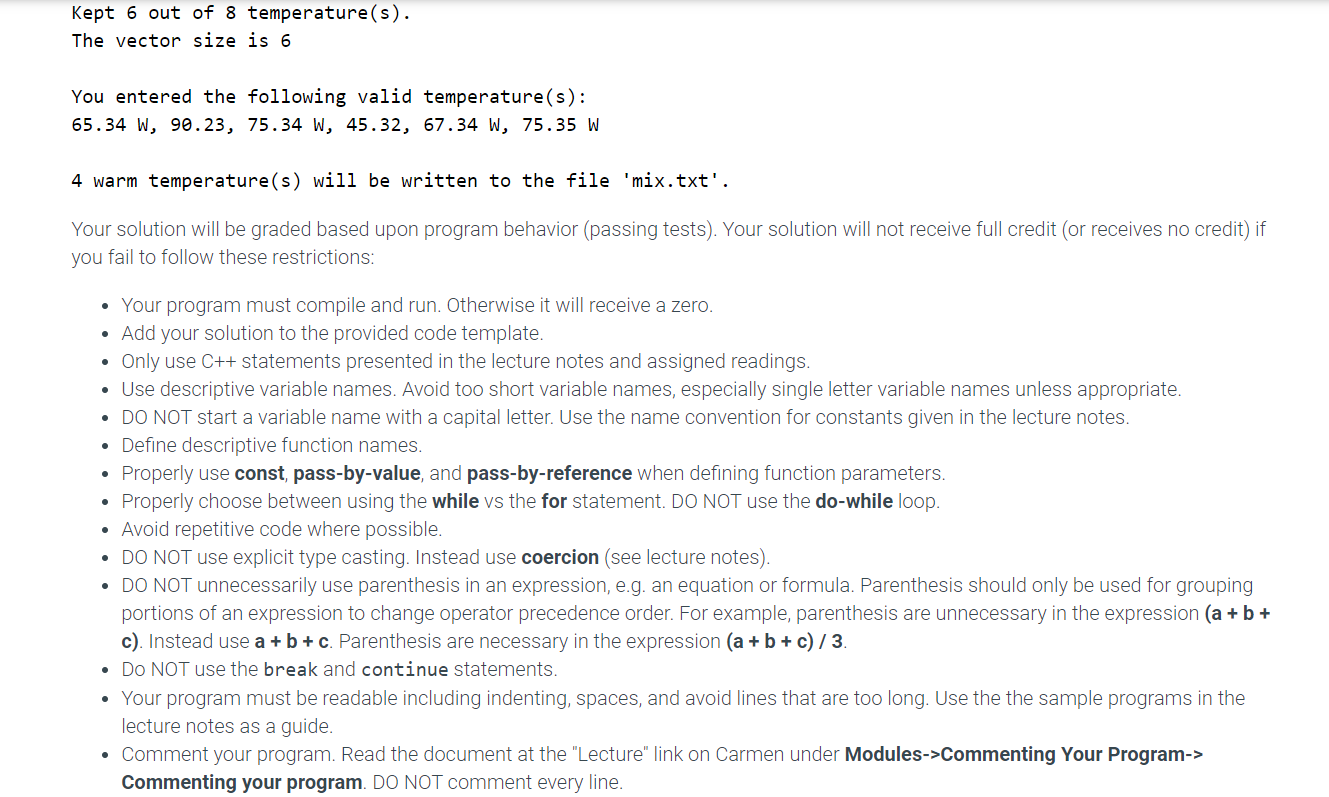 Solved Write A C Program That Reads Temperatures In 5925