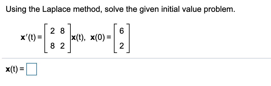 Solved Using the Laplace method, solve the given initial | Chegg.com