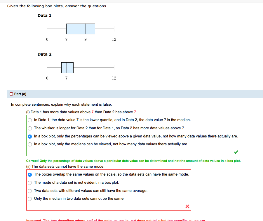Solved Given the following box plots, answer the questions. | Chegg.com