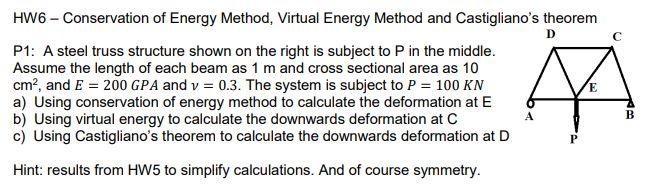 Solved с HW6 - Conservation of Energy Method, Virtual Energy | Chegg.com