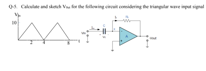 Solved Q-5. Calculate and sketch V0ut for the following | Chegg.com