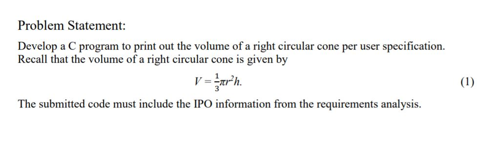 Solved Problem Statement: Develop a C program to print out | Chegg.com