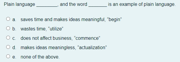 Solved Plain language and the word is an example of plain | Chegg.com