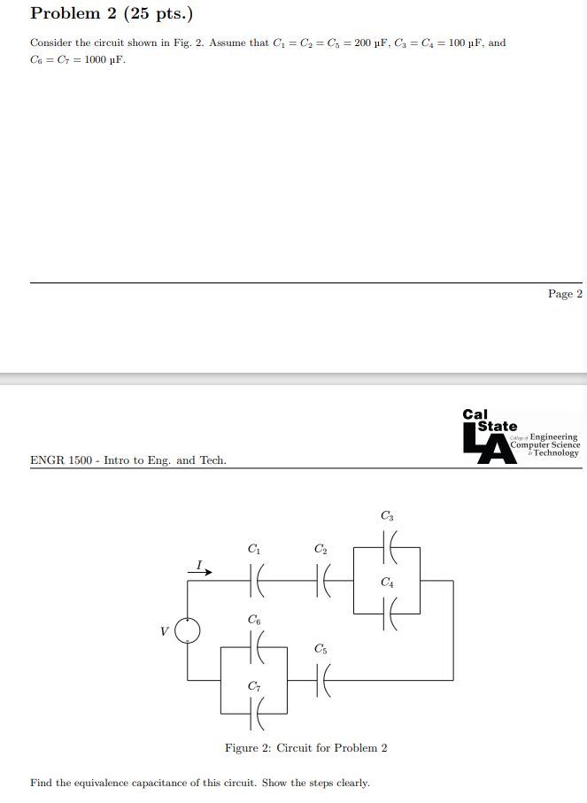 Solved Problem 2 (25 pts.) Consider the circuit shown in | Chegg.com