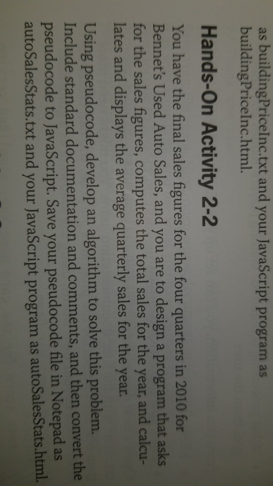 Solved as buildingPricelnc.txt and your JavaScript program | Chegg.com