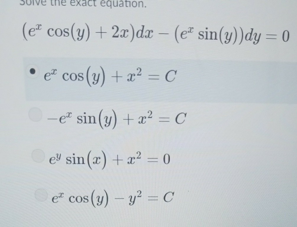Solved Solve the exact equation initial value problem. da | Chegg.com