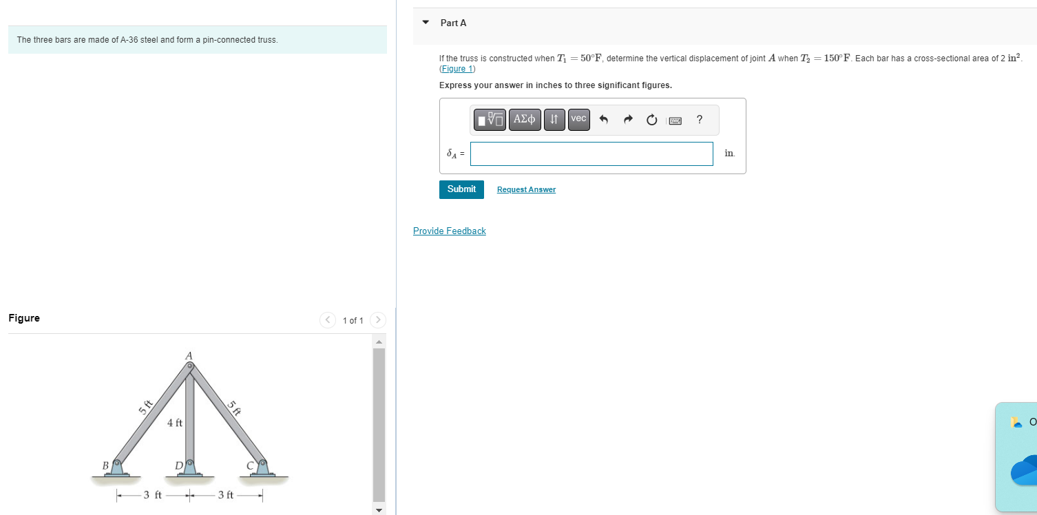 Solved The three bars are made of A-36 steel and form a | Chegg.com
