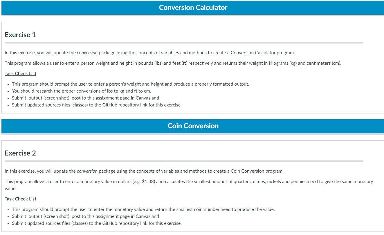 Solved Conversion Calculator Exercise 1 In this exercise, | Chegg.com