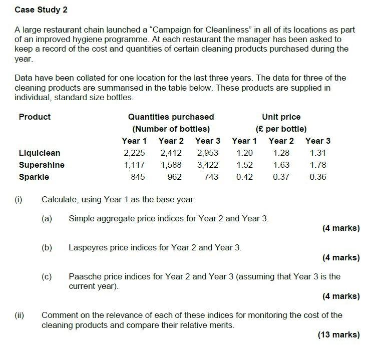 Solved Case Study 2 A large restaurant chain launched a | Chegg.com