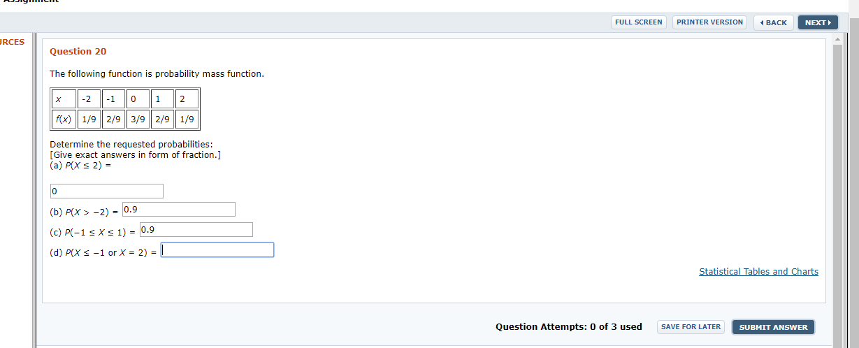 Solved NEXT FULL SCREEN PRINTER VERSION BACK RCES Question | Chegg.com