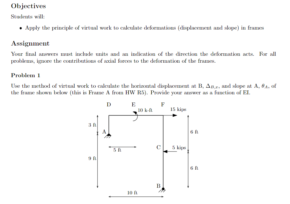 Solved Objectives Students will: - Apply the principle of | Chegg.com