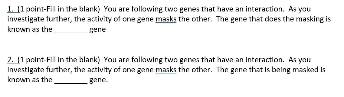 Solved 1. (1 point-Fill in the blank) You are following two | Chegg.com