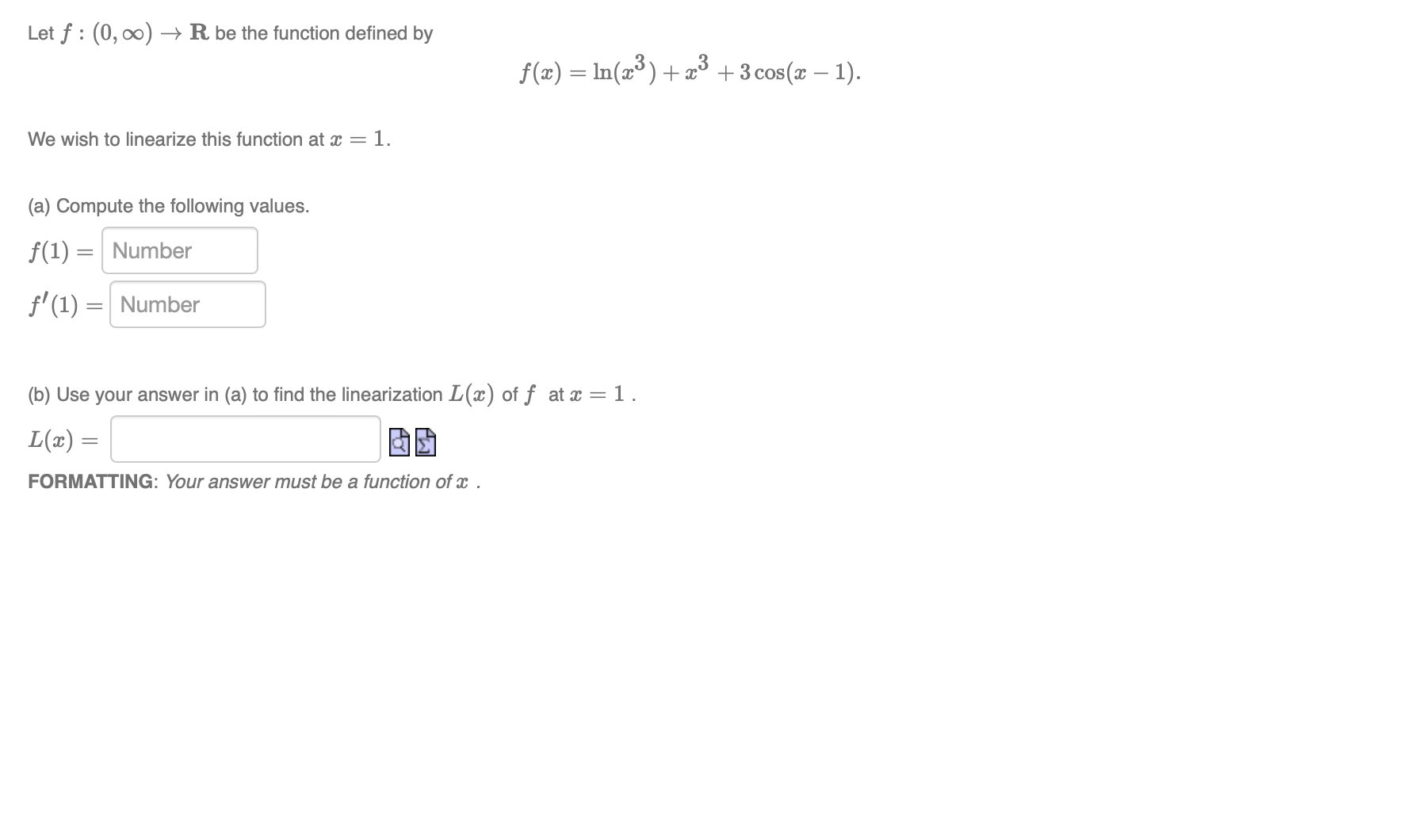 Solved Let f:(0,∞)→R be the function defined by | Chegg.com